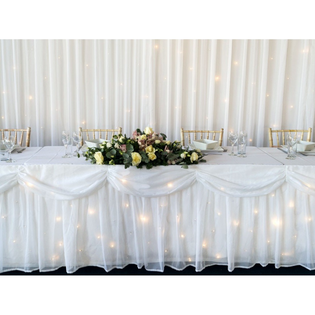 Starlight Table Skirt | Mirage Wedding Backdrops
